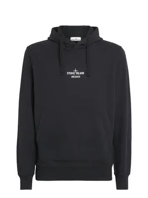 Stone Island Cotton Fleece Archivio Hoodie - Black