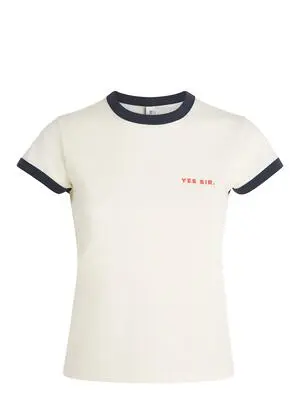 Sir The Label Cotton-blend Fitted T-shirt - Ivory