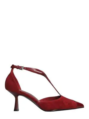 BIBI LOU Suede Pumps With Ankle Strap - Red