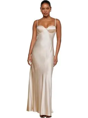 L'Agence Sayla Silk Gown - Champagne