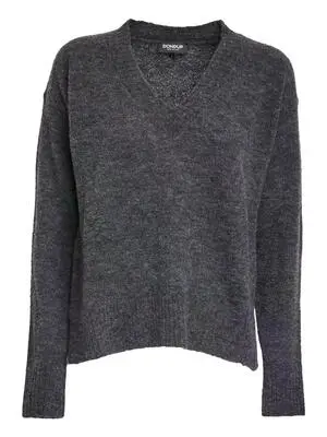 DONDUP Long Sleeve V-neck Sweater - Grey