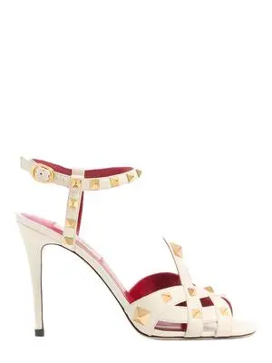 Valentino Garavani 100mm Studded Strappy Sandals - Neutrals