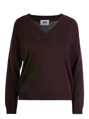 Alpha Studio V-neck Cashmere Sweater - Brown