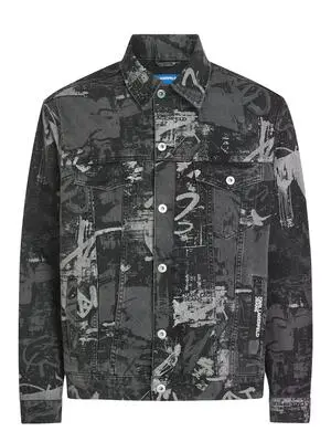 Karl Lagerfeld All-over-print Denim Jacket - Grey