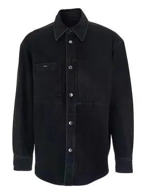 WOOYOUNGMI City-print Denim Shirt - Black
