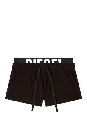DIESEL Logo Waistband Shorts - Black