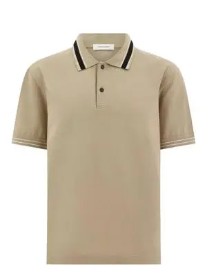 FERRAGAMO Short Sleeve Polo Shirt - Neutrals