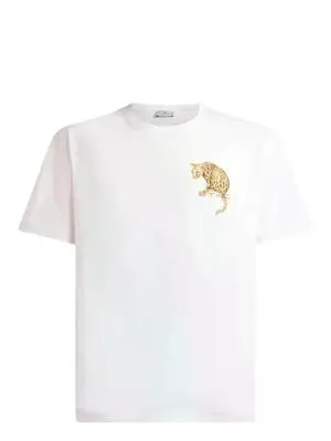 Etro Leopard Print Embroidery T-shirt - White