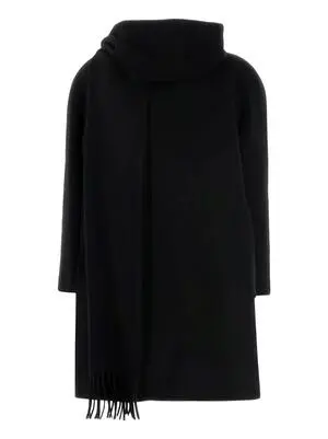 Balenciaga Fringe-detail Coat - Black