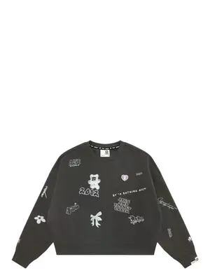 A BATHING APE Appliqué Graphic Sweater - Grey