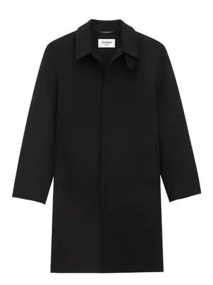 Saint Laurent Double-face Wool Coat - Black