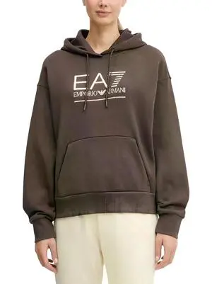 Emporio Armani Logo-detail Hoodie - Brown