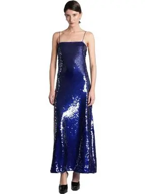 Remain Birger Christensen Long Sequin Dress - Blue