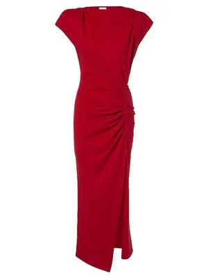 Isabel Marant Étoile Nadela Gathered Cotton Maxi Dress - Red