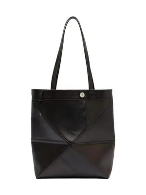 Loewe Puzzle Fold Medium Leather Tote - Brown