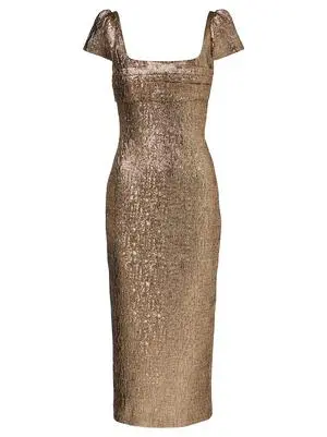 Roland Mouret Draped Lamé Jacquard Cocktail Dress - Metallic