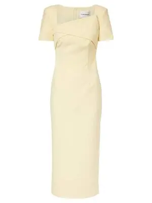 Roland Mouret Draped Crêpe Cocktail Dress - Yellow