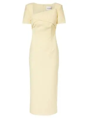 Roland Mouret Draped Crêpe Cocktail Dress - Yellow