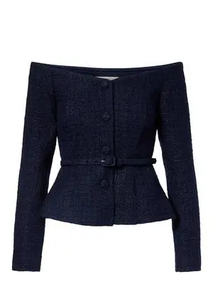 Roland Mouret Off-shoulder Bouclé Top - Blue