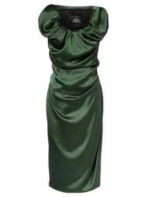 VIVIENNE WESTWOOD Ginnie Amber Ruched Midi Dress - Green