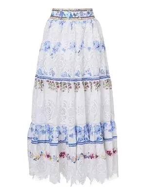 Camilla All About That Lace Linen Midi Skirt - Multicoloured