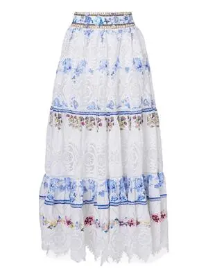 Camilla All About That Lace Linen Midi Skirt - Multicoloured