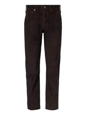 Citizens Of Humanity Winslow Low-rise Straight-leg Suede Pants - Brown