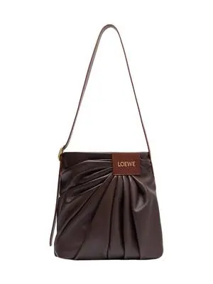 Loewe Draped Leather Tote Bag - Brown