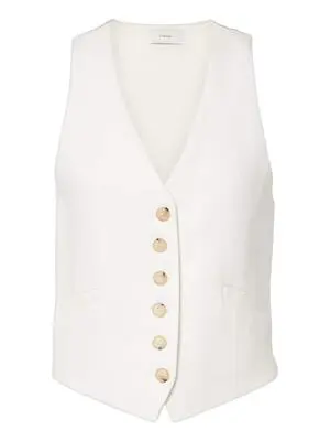 Vince Single-breasted Vest - White