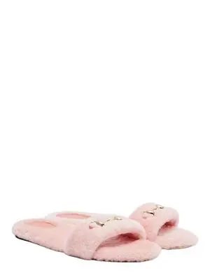 Gucci Horsebit Shearling Slides - Pink