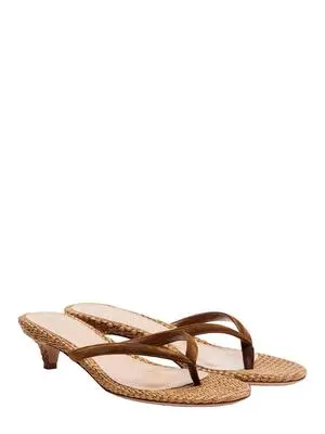 GIANVITO ROSSI Calypso 35 Leather Thong Sandals - Brown
