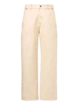 Loewe Cotton Straight Pants - Beige