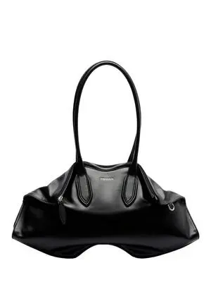 Alexander McQueen Manta Medium Leather Tote Bag - Black