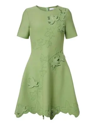 Oscar De La Renta Ivy Cutout Embroidered Minidress - Green