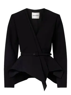 Roland Mouret Asymmetric Draped Crêpe Blazer - Black
