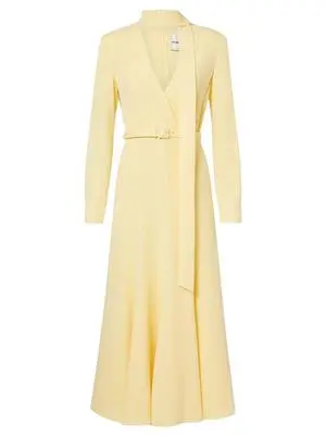 Roland Mouret Belted Cady Midi Dress - Yellow