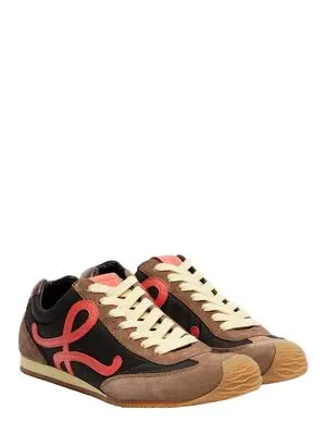 Loewe Ballet Runner 2.0 Suede-trimmed Sneakers - Brown