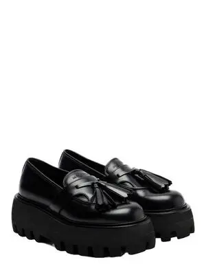 Alexander McQueen Sofa Leather Platform Loafers - Black