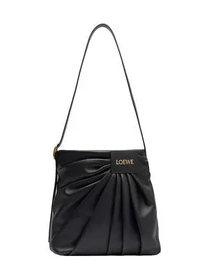 Loewe Draped Leather Tote Bag - Black