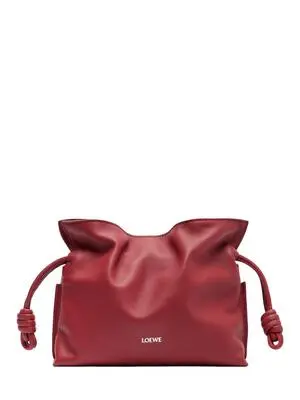 Loewe Flamenco Mini Leather Clutch - Red