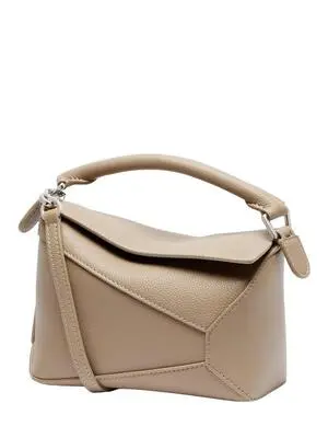 Loewe Puzzle Edge Mini Leather Tote Bag - Beige