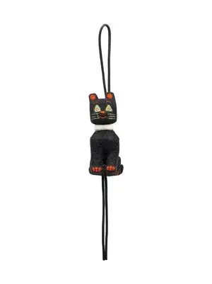 Loewe X Louis Wain Cats Leather-trimmed Wool Bag Charm - Black