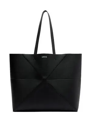Loewe Puzzle Fold Large Leather Tote - Black