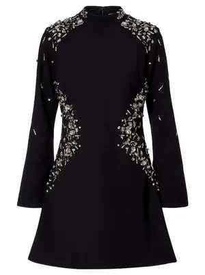 Simkhai Carla Embellished Crêpe Minidress - Black