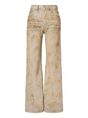 Acne Studios Distressed Wide-leg Jeans - Beige