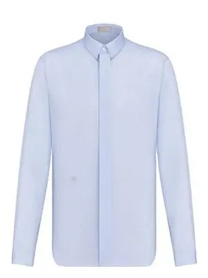Dior Bee Embroidery Shirt - Light Blue Striped