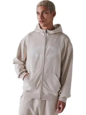 Oakley Logo Zip-up Hoodie Sweatshirt - Cream
