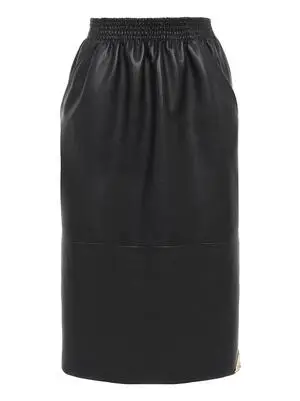 Chloé Knee-length Leather Pencil Skirt - Black