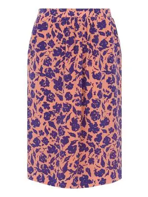 Chloé Pencil Skirt In Crêpe De Chine - Pink - Blue