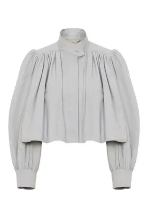 Chloé Gathered Canvas Jacket - Radiant Grey